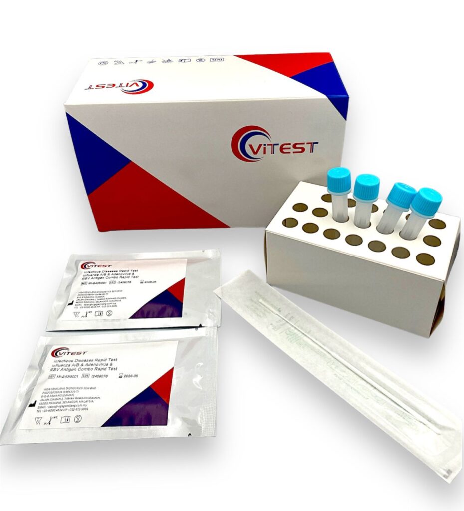 VITEST ADENOVIRUS/ RSV/ INFLUENZA A+B COMBO RAPID TEST CASSETTE ...
